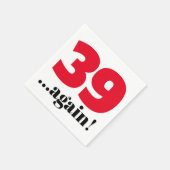 39 again birthday celebration napkins | Zazzle