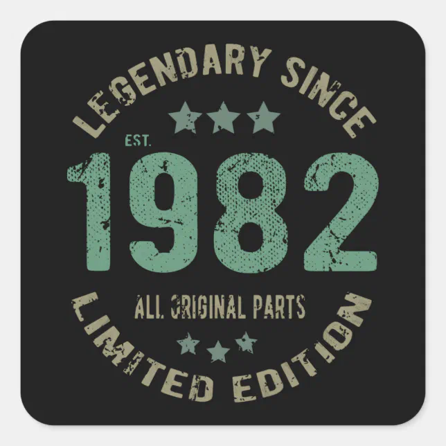39 Year Old Bday Legend 39th Birthday Square Sticker | Zazzle