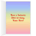 39th Birthday: Fun Cake & Candles, w/ Custom Name Card | Zazzle