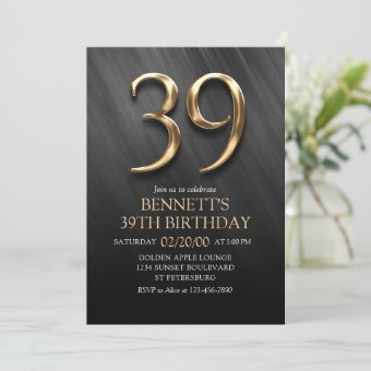 39th Birthday Invitation | Zazzle