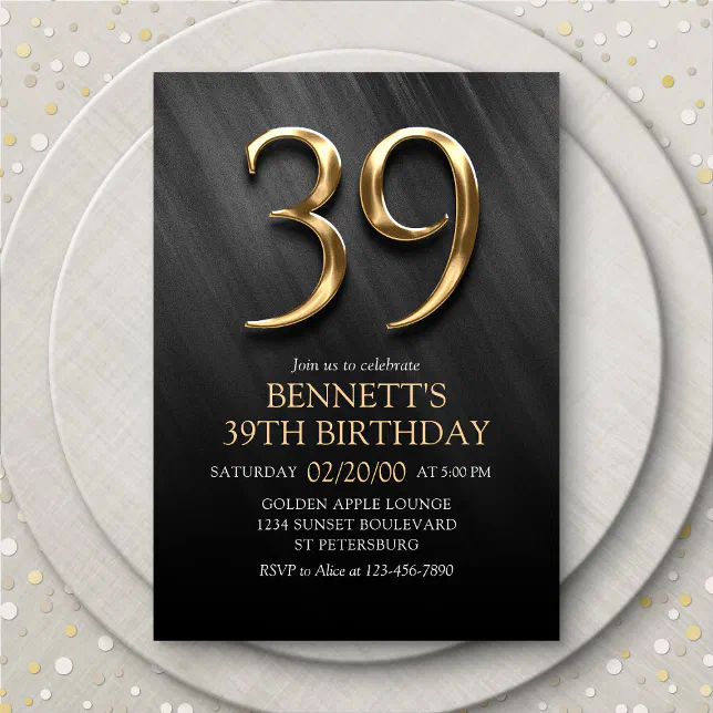 39th Birthday Invitation | Zazzle