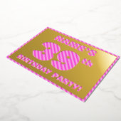 39th Birthday Party — Bold, Fun, Pink Stripes # 39 Foil Invitation | Zazzle