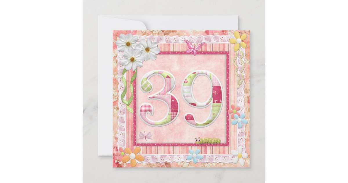 39th birthday party scrapbooking style invitation | Zazzle