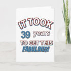 39th birthday designs card | Zazzle.com