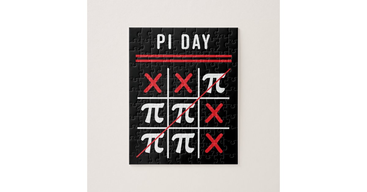 3.14 Tic-Tac-Toe Noughts And Crosses Happy Pi Day Jigsaw Puzzle | Zazzle