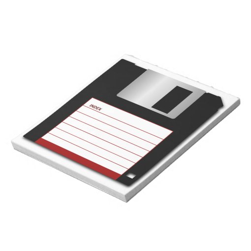 3.5 inch Floppy Diskette old vintage computer disk Notepad | Zazzle