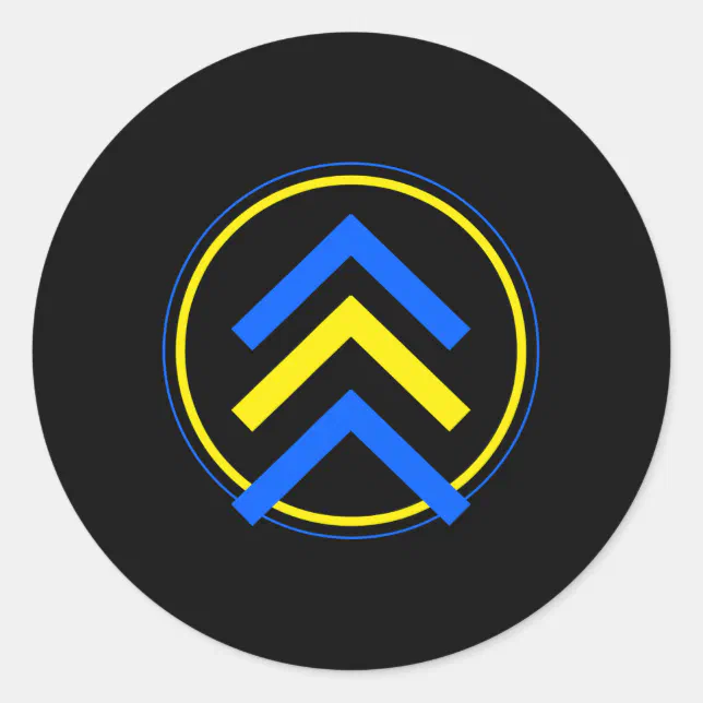 3 Arrow Logo Down Syndrome Classic Round Sticker | Zazzle