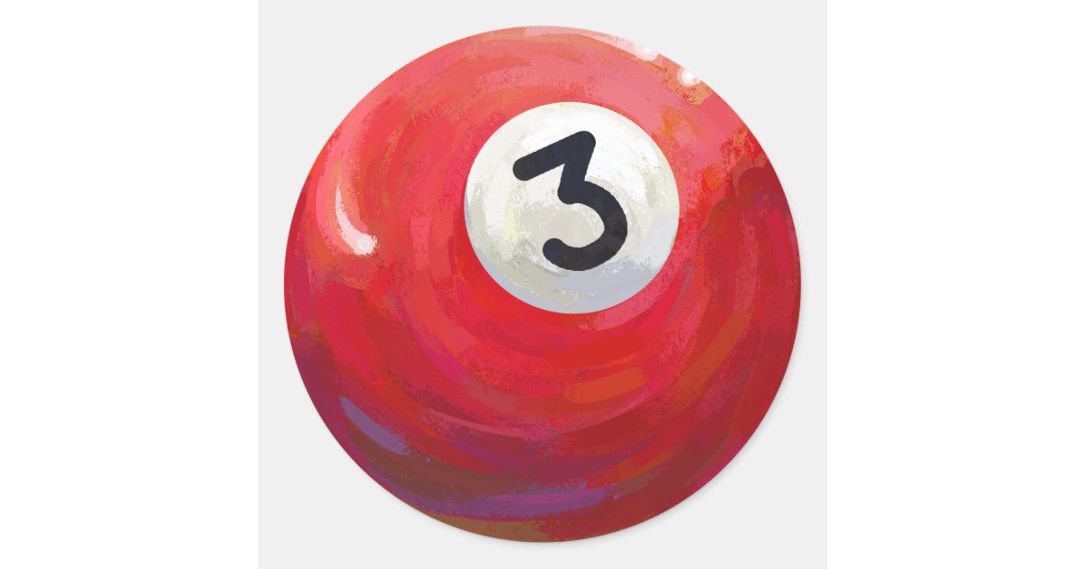 3 Ball Classic Round Sticker | Zazzle