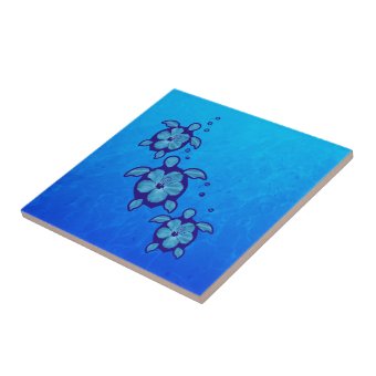 3 Blue Honu Turtles Tile | Zazzle
