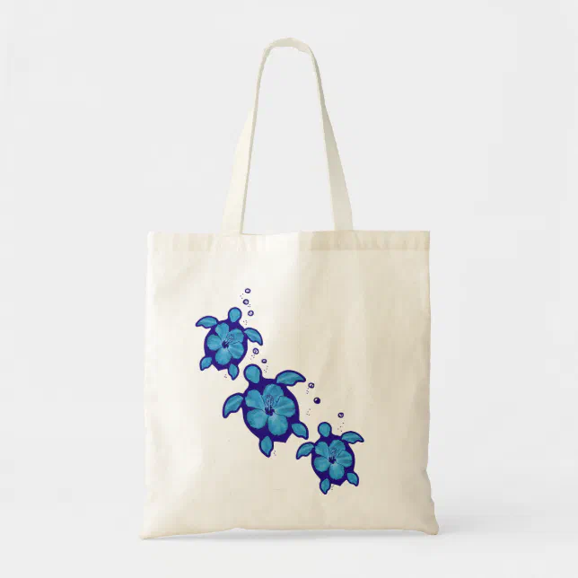 3 Blue Honu Turtles Tote Bag | Zazzle