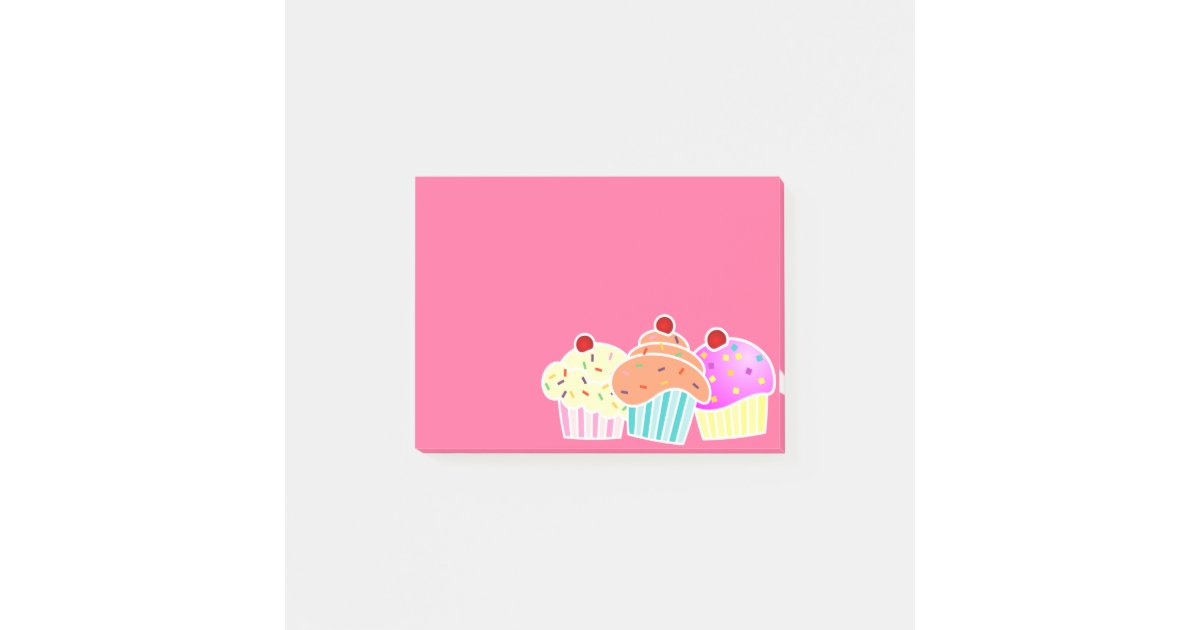 3 Cupcakes Sticky Note | Zazzle
