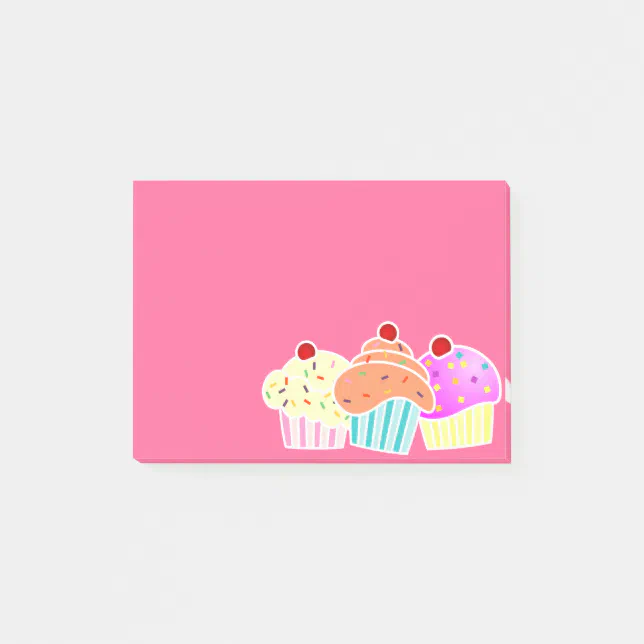 3 Cupcakes Sticky Note | Zazzle