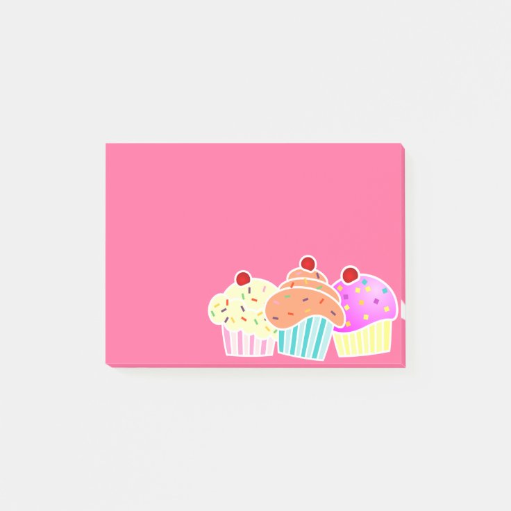 3 Cupcakes Sticky Note | Zazzle