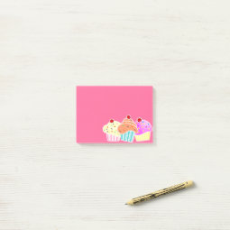 3 Cupcakes Sticky Note | Zazzle