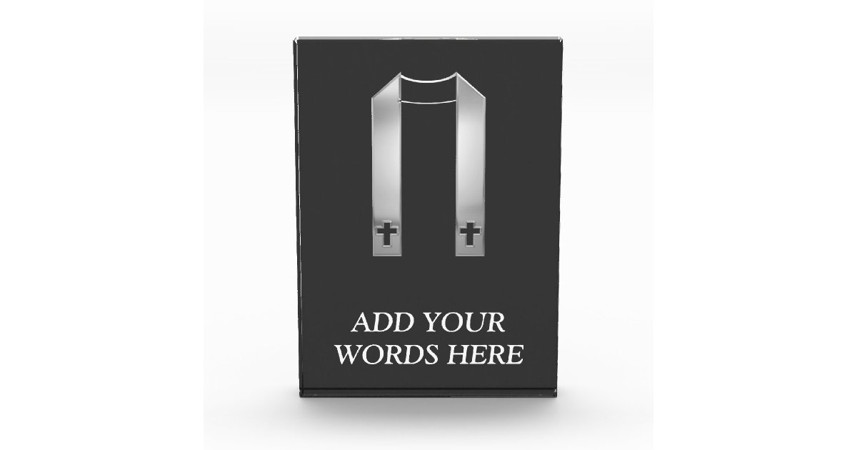 3-D Look Silver Priest's Stole Acrylic Award | Zazzle
