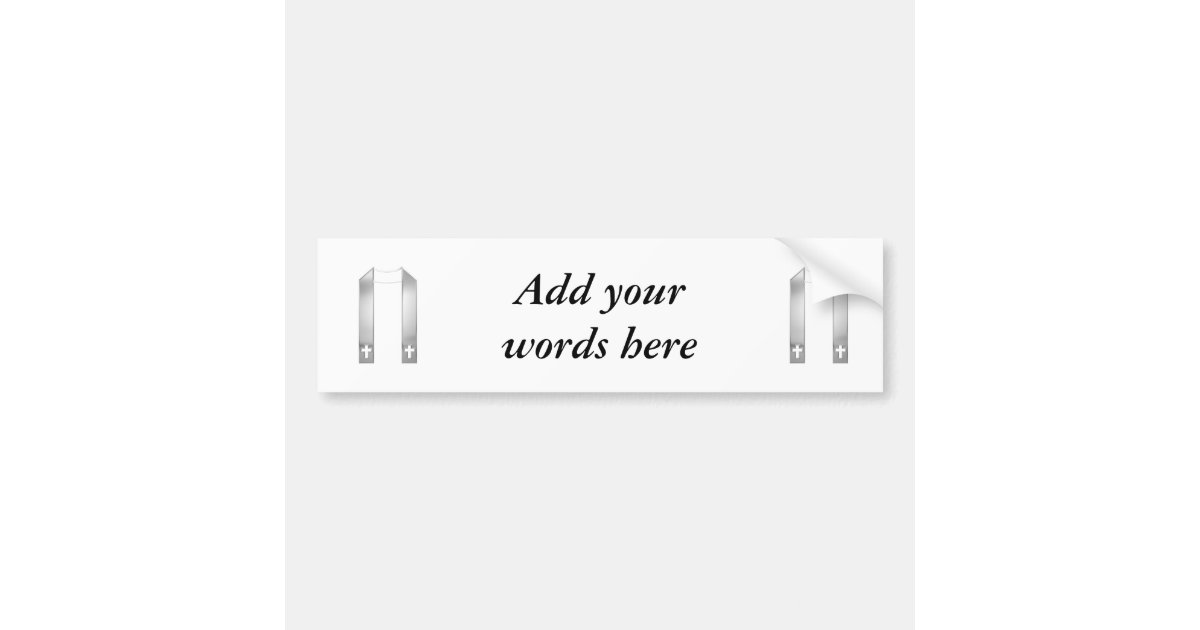3-D Look Silver Priest's Stole Bumper Sticker | Zazzle