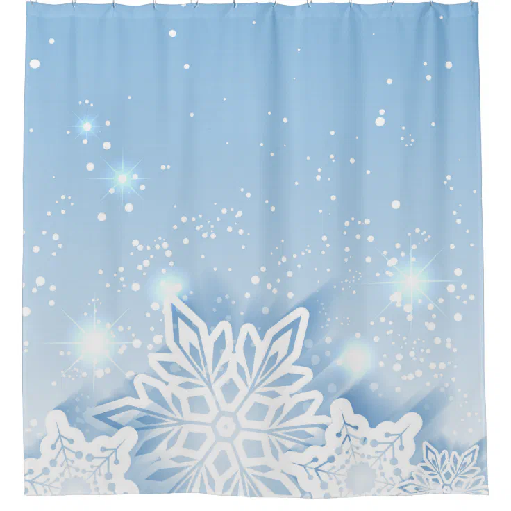 3-D Snowflakes Shower Curtain | Zazzle