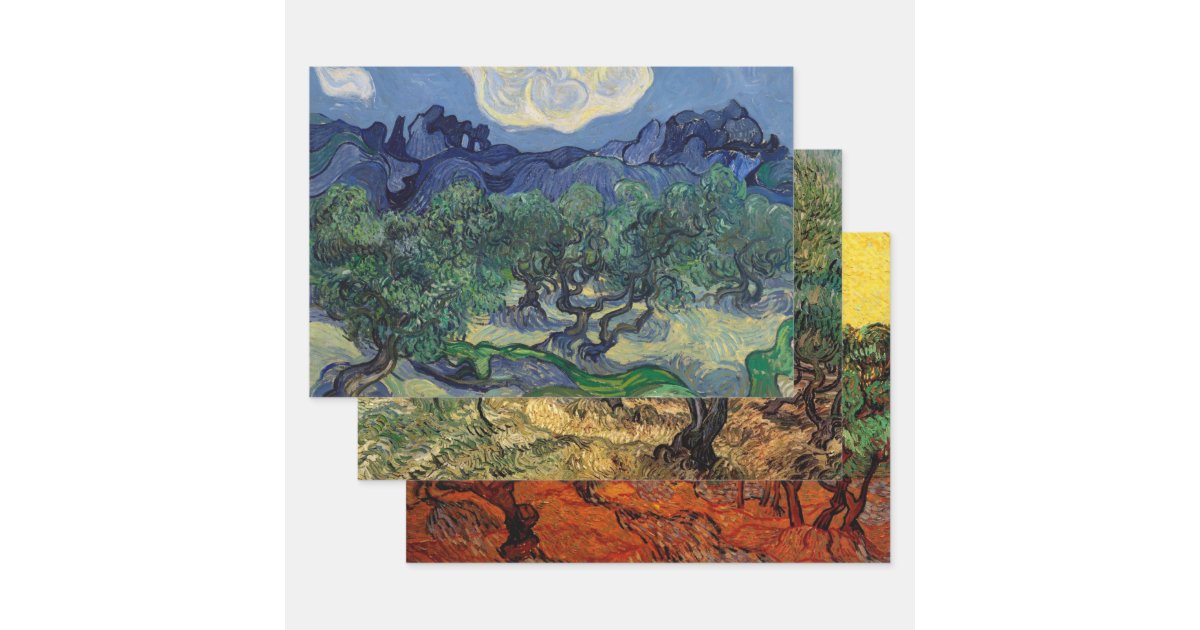 3 different Olive Trees Scenes by Vincent van Gogh Wrapping Paper ...