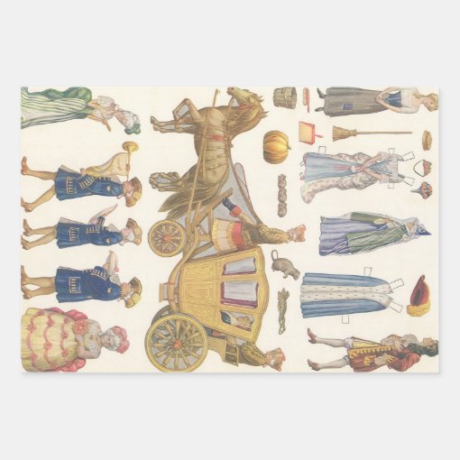 3 Different Vintage Victorian Paper Doll Scenes | Zazzle