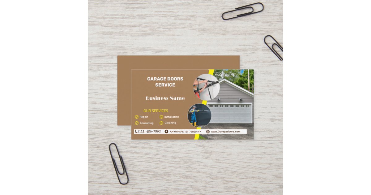 3 Editable Photo Garage Door And Service Business Card | Zazzle
