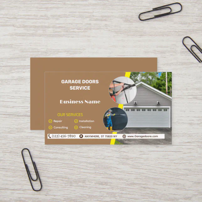 3 Editable Photo Garage Door And Service Business Card | Zazzle