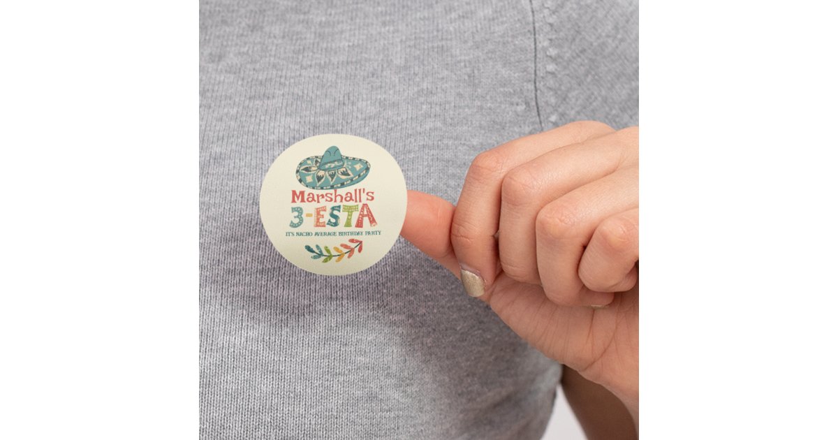 3-Esta Themed Personalized Birthday Classic Round Sticker | Zazzle