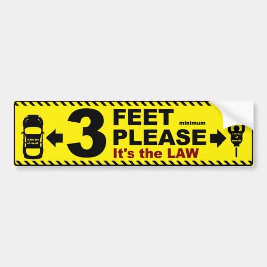 3 feet please bicycle passing safety bumper sticke bumper sticker ...