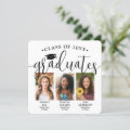 3 Graduates Photos Triple Graduation Joint Party Invitation | Zazzle