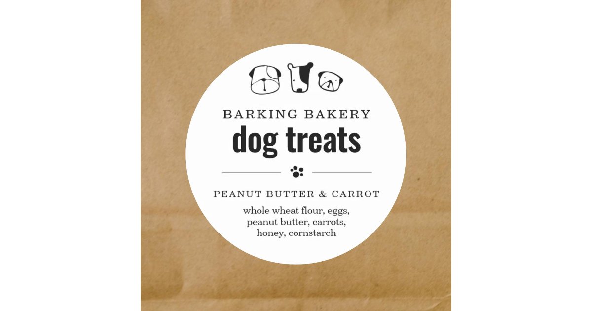 3" Homemade Dog Bakery Business Treat Label | Zazzle
