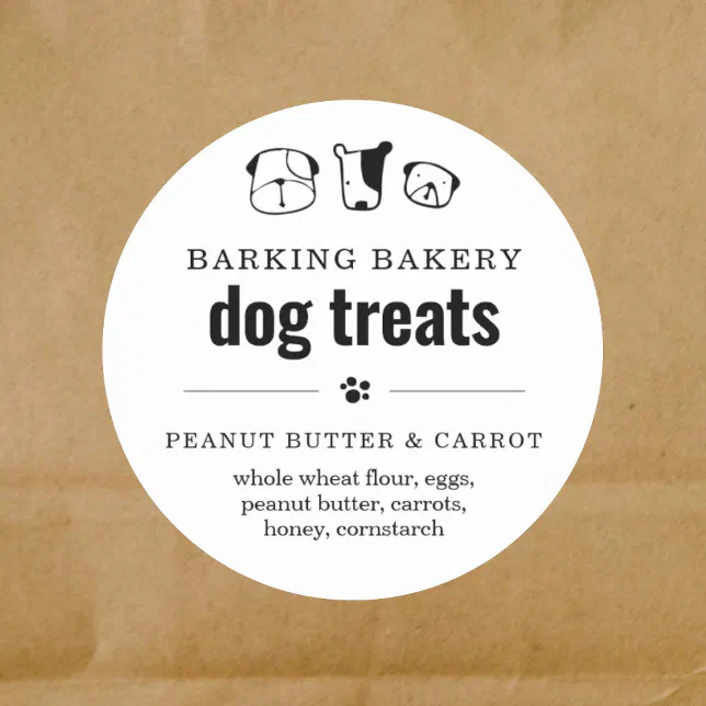 3" Homemade Dog Bakery Business Treat Label | Zazzle