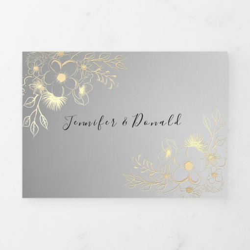 3 in 1 Photo Wedding Tri-Fold Invitation | Zazzle