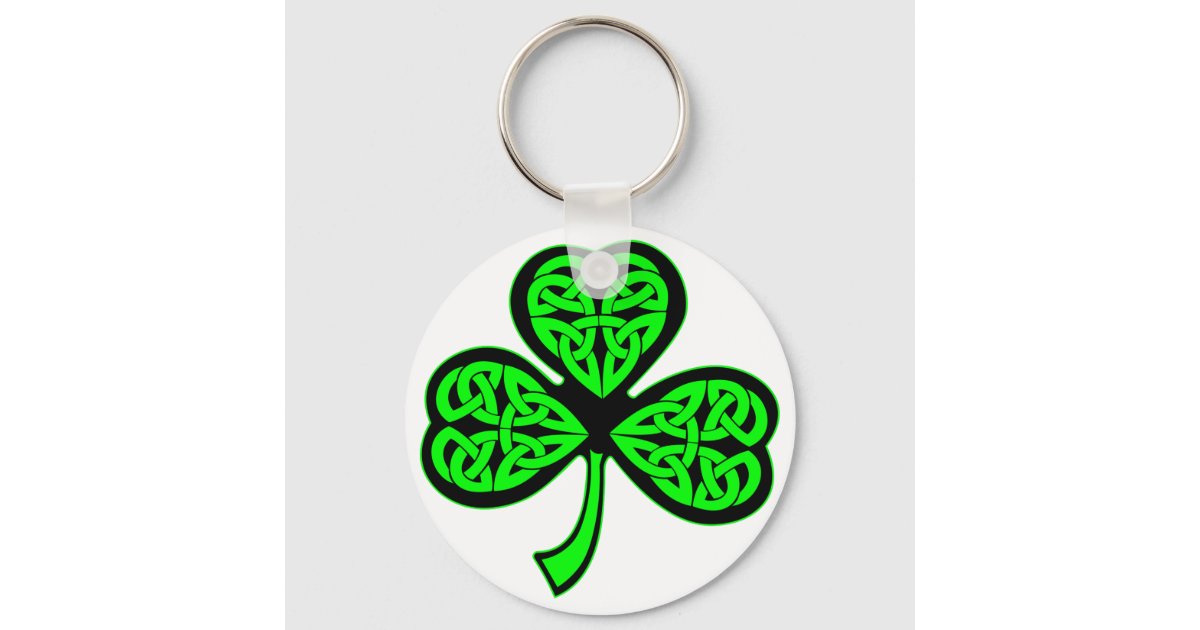 3 Leaf Celtic Shamrock Keychain | Zazzle
