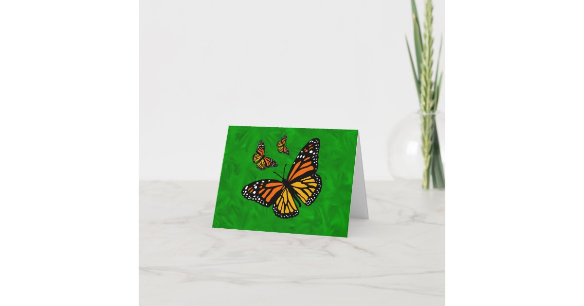 3 Monarch Butterfly Greeting Note and BIG Card | Zazzle