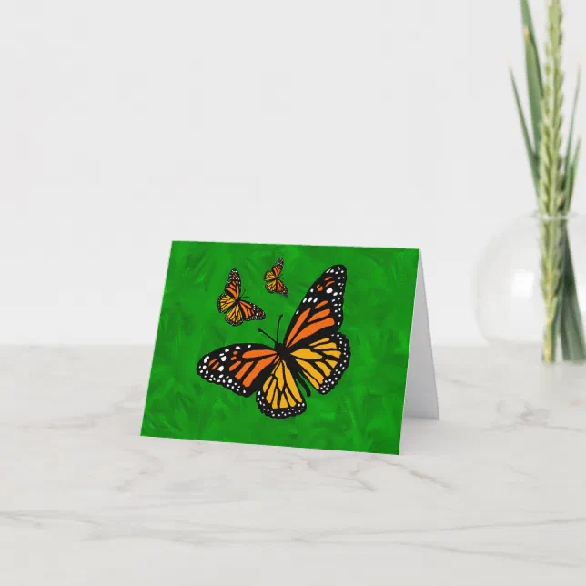 3 Monarch Butterfly Greeting Note and BIG Card | Zazzle