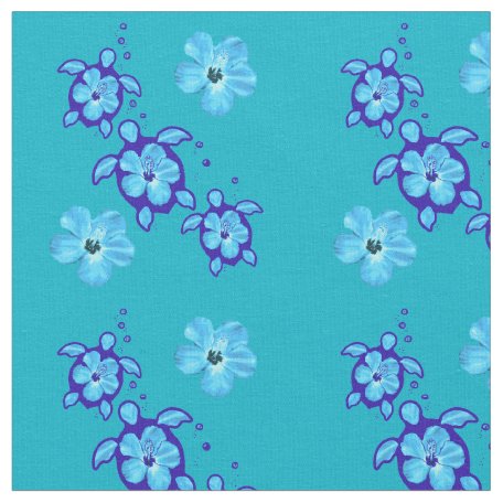 3 Ocean Blue Honu Turtles Fabric | Zazzle.com