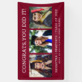 3 Photo Collage Congrats 2021 Graduate Burgundy Banner | Zazzle