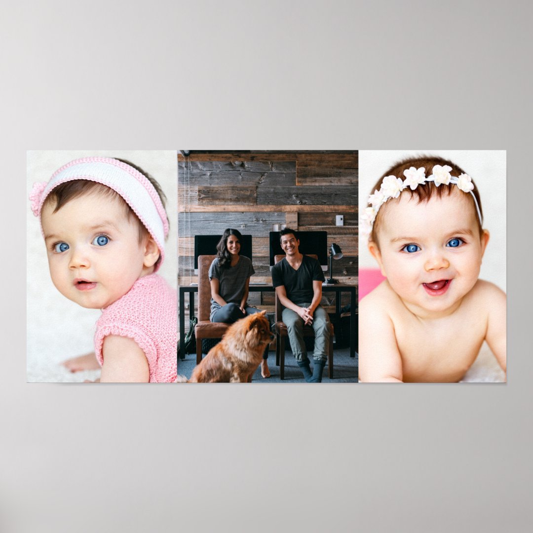 3 Photo Collage Custom Personalized Poster | Zazzle