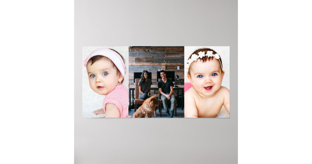 3 Photo Collage Custom Personalized Poster | Zazzle