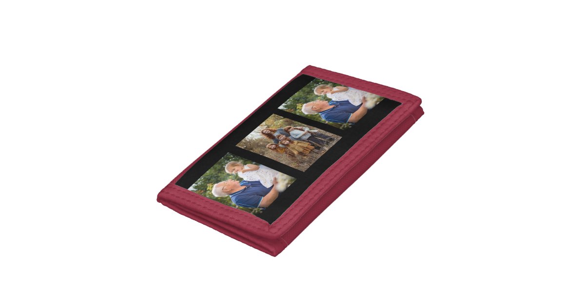 3 Photo Collage custom Trifold Wallet | Zazzle