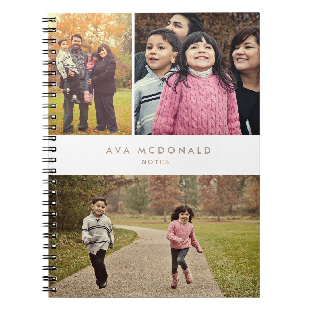 3 Photo Collage Notebook | Zazzle