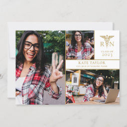3 Photo Collage RN Nursing Graduation Party Invitation | Zazzle