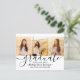 3 Photo Collage Simple Modern Script Graduation Announcement Postcard ...