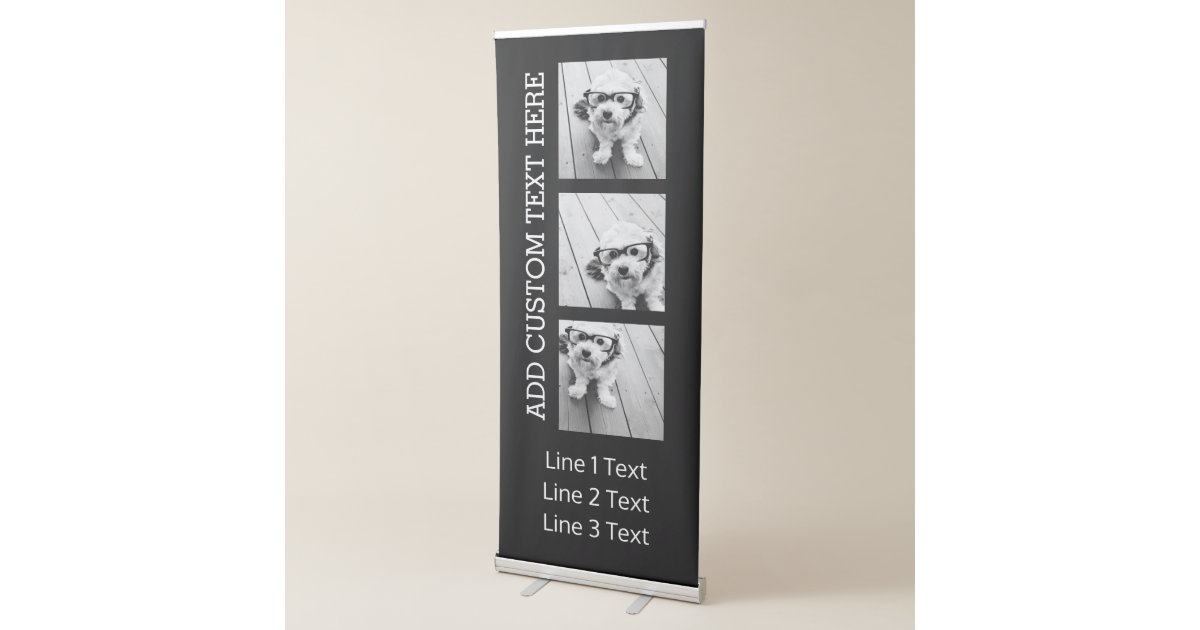3 Photo Collage - you can change background color Retractable Banner ...