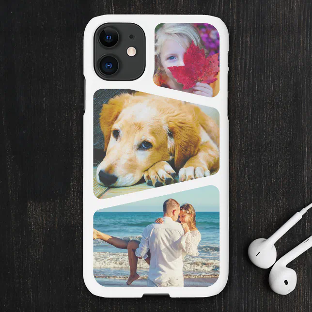 3 Photo Template iPhone11 Rounded White Phone Case | Zazzle