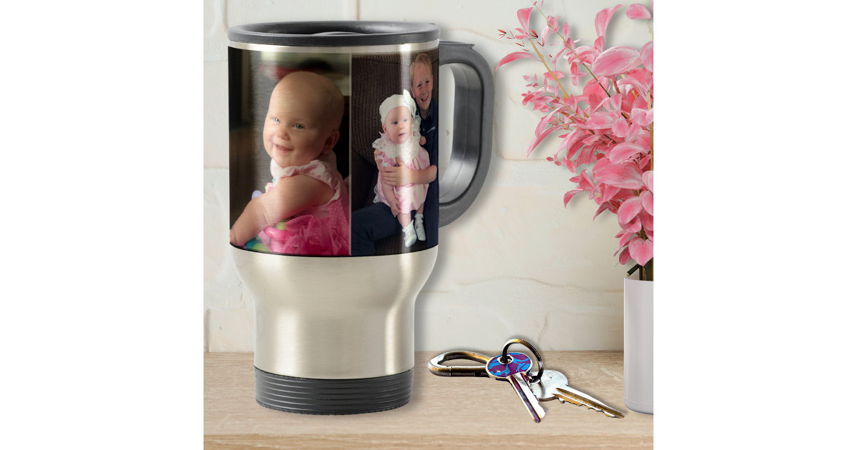 3 Pictures Personalized Travel Mugs or Regular Mug | Zazzle