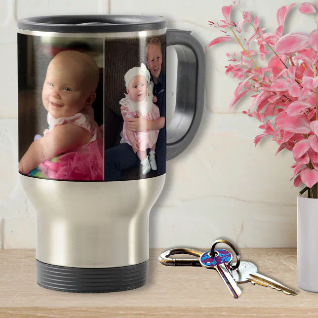 3 Pictures Personalized Travel Mugs or Regular Mug | Zazzle