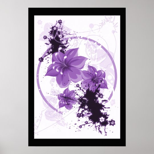 3 Pretty Flowers - Purple Poster | Zazzle.com