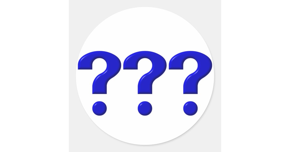 3 Question Marks Classic Round Sticker | Zazzle