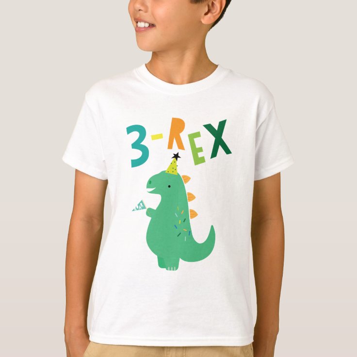 3-Rex Birthday Shirt | Zazzle