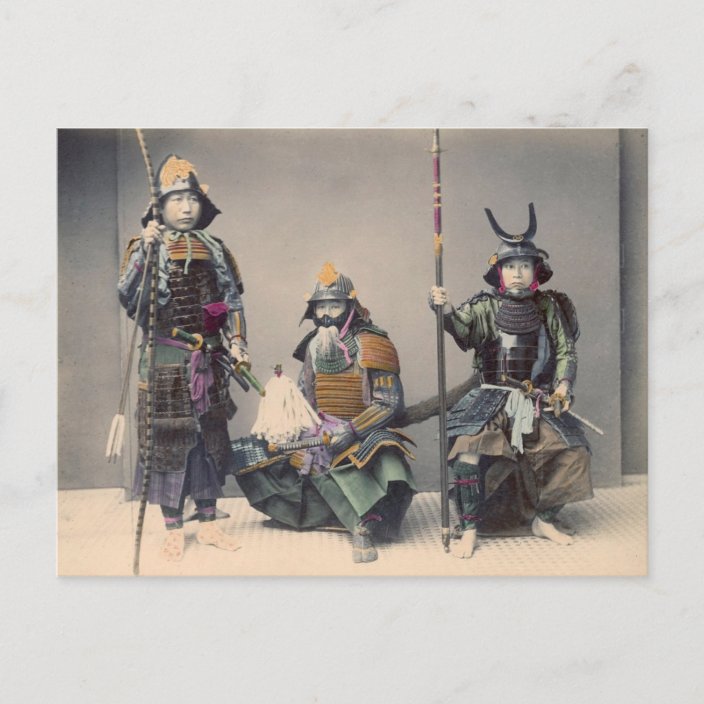 3 Samurai in Armor Vintage Photo Postcard | Zazzle.com